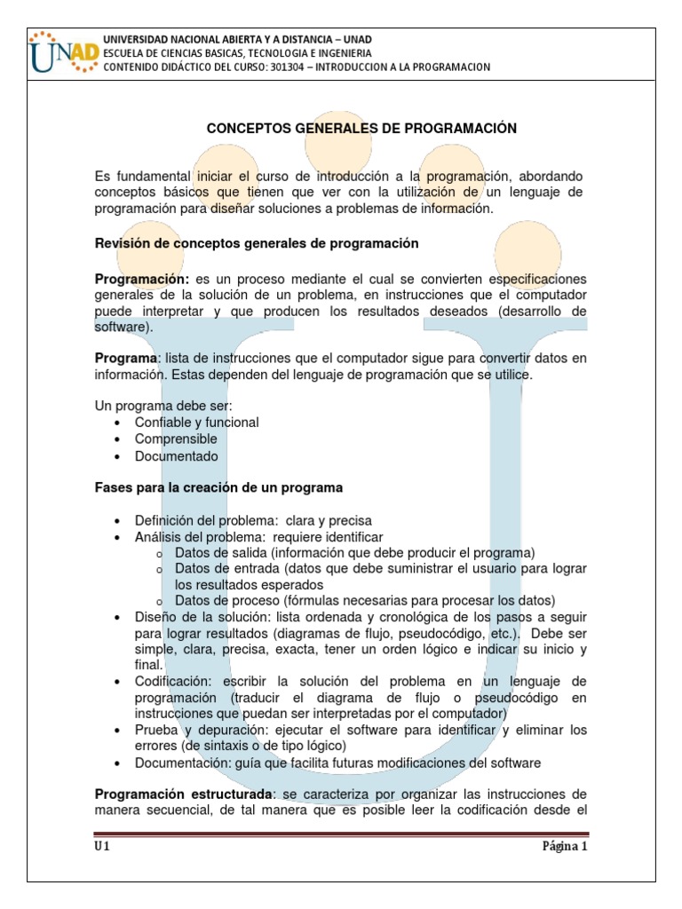 Conceptos Generales de Programacion | PDF | Programa de computadora ...