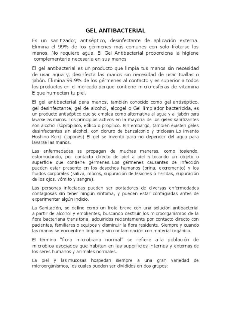 Gel Antibacterial | PDF | Microorganismo | Microbiología