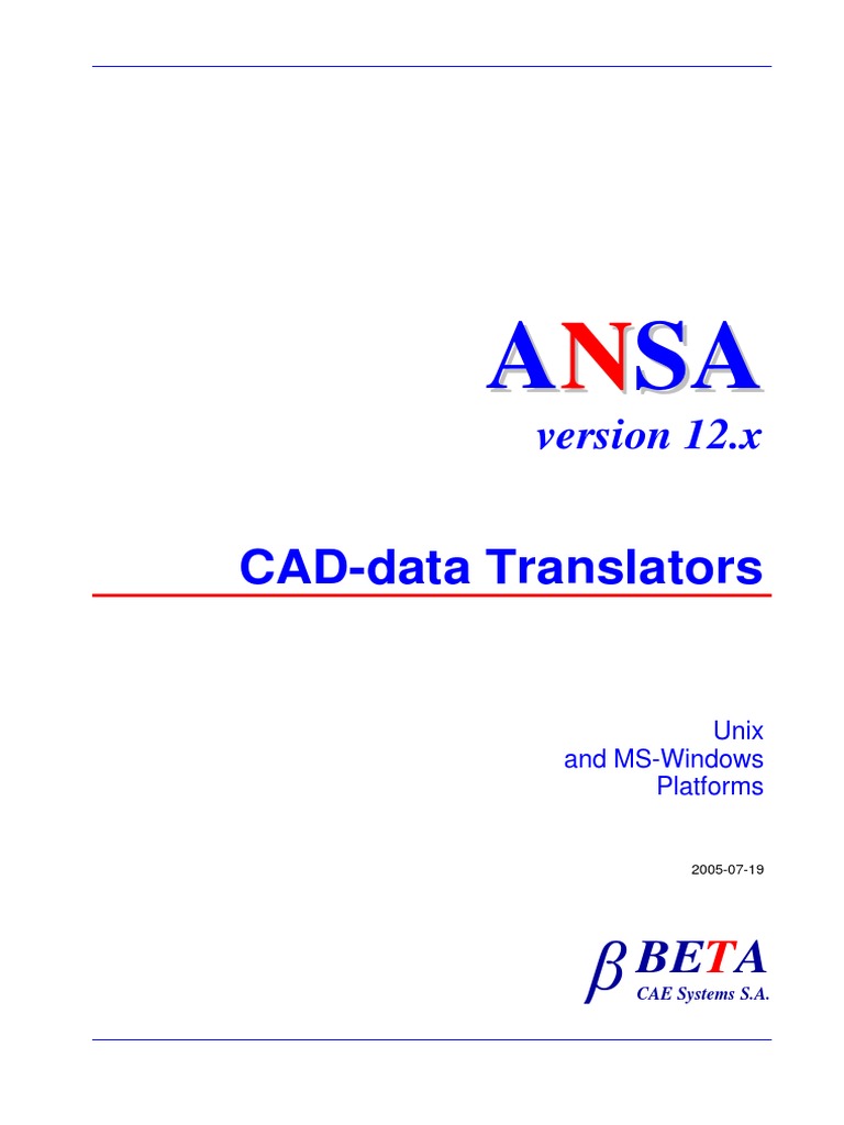 ANSA CAD translators: Command-line driven translation | PDF | Graphical ...