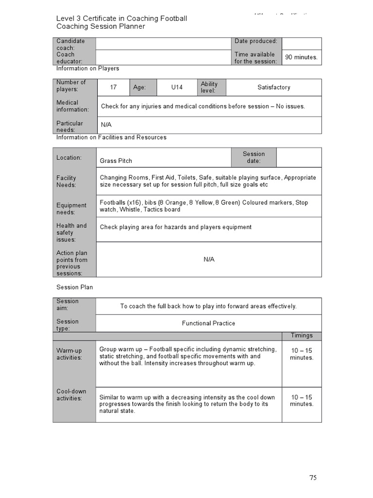 12 UEFA B Session Plans | PDF | Forward (Association Football ...