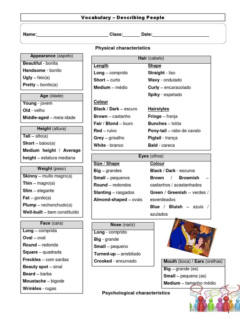 Ficha 1 Describing People | PDF