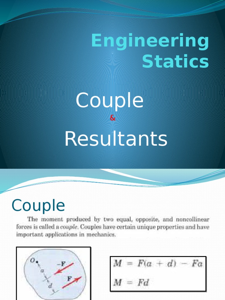 Engineering Statics: Couple Resultants | PDF