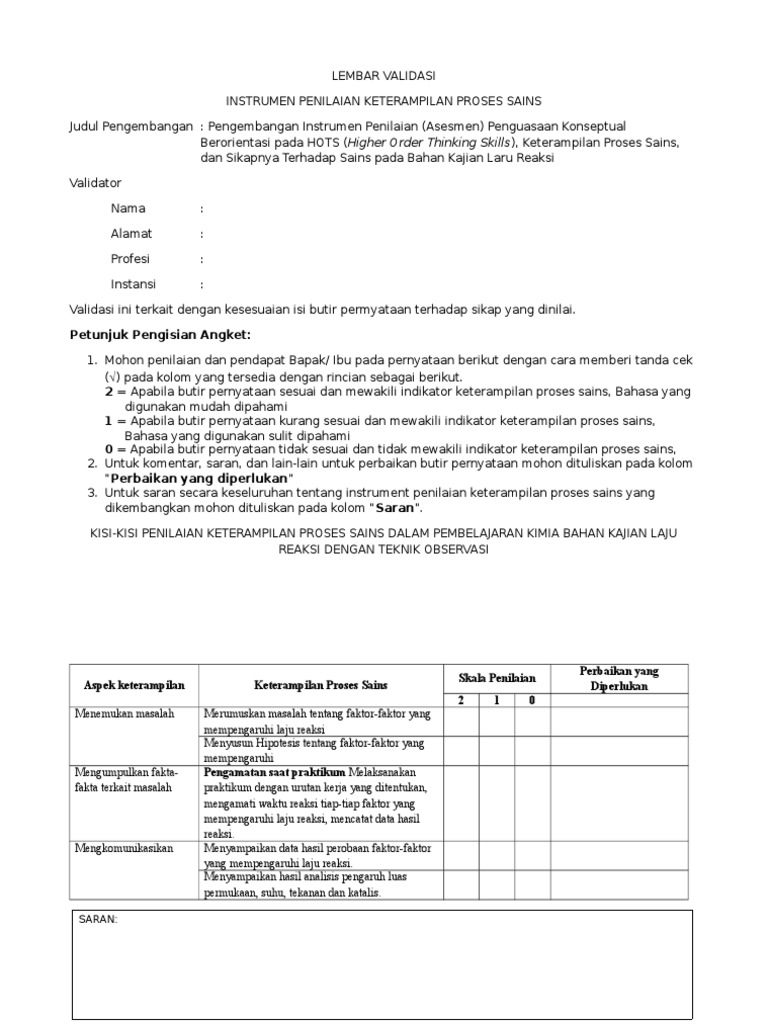 Lembar Validasi | PDF