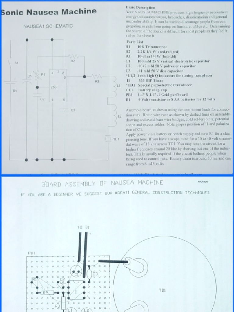 Sonic Nausea Generator Schematic | PDF