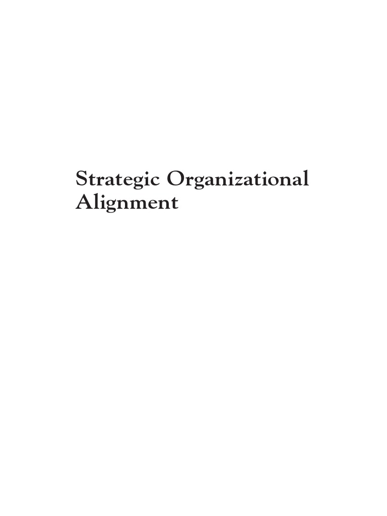 Strategic Organizational Alignment | PDF | Organization Development ...