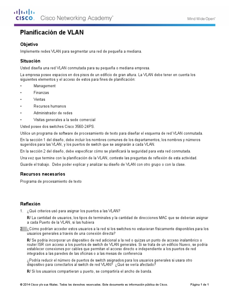 3.4.1.1 VLAN Plan Instructions | PDF