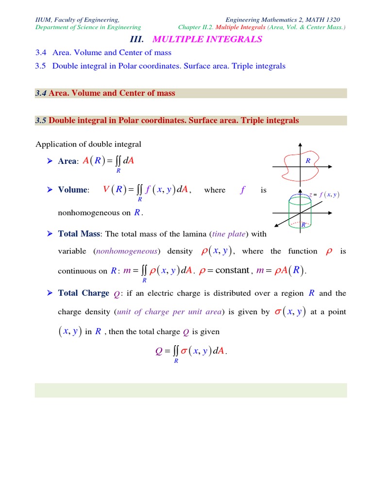 LECTURE 4.2 DI Area-Volume Center Mass Triple Integrals S2 2015-2016 ...