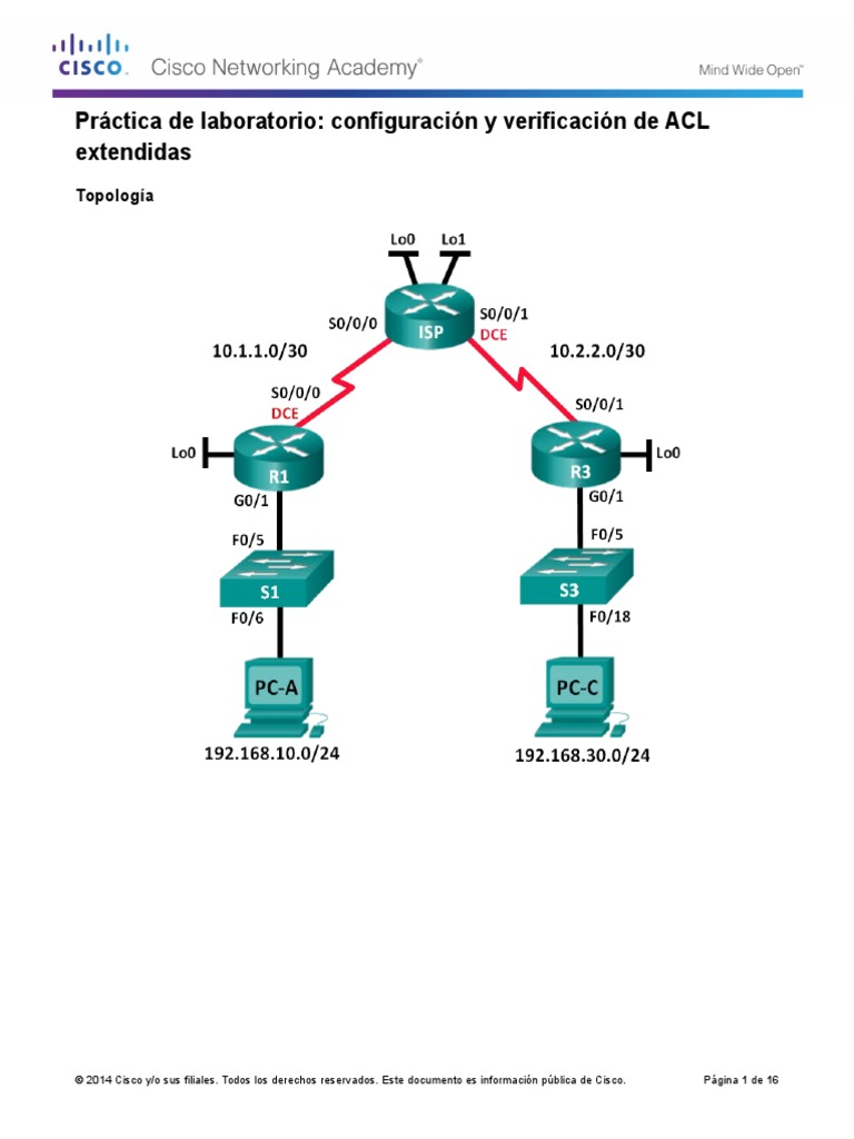 9.3.2.13 Lab - Configuring and Verifying Extended ACLs | PDF ...