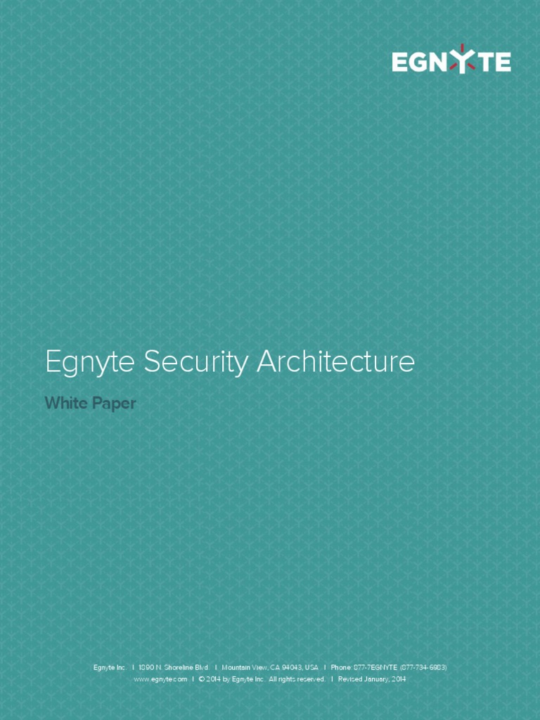 Whitepaper Egnyte Security Architecture | PDF | Password | Data Center