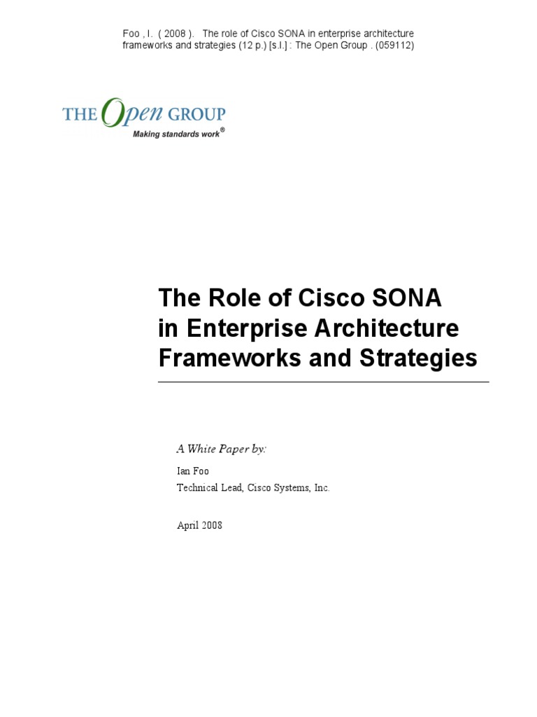 The Role of Cisco SONA in Enterprise Architecture Frameworks and Strategies | PDF | Computer ...