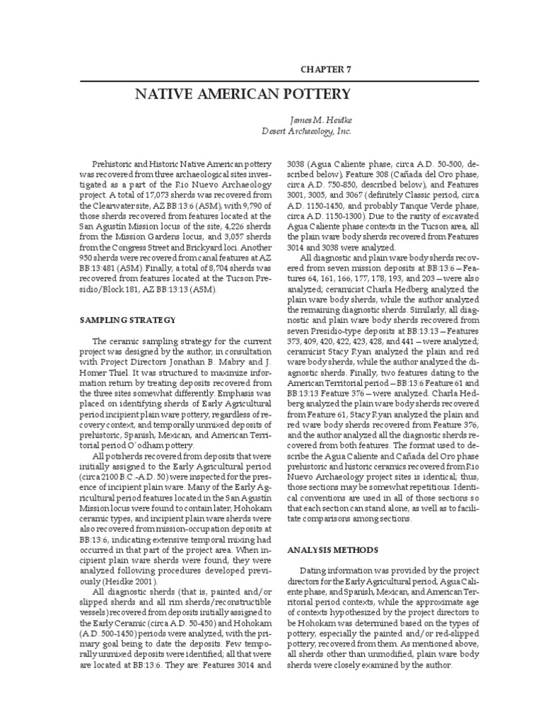 Identifying Native American Pottery | PDF | Pottery | Sherd