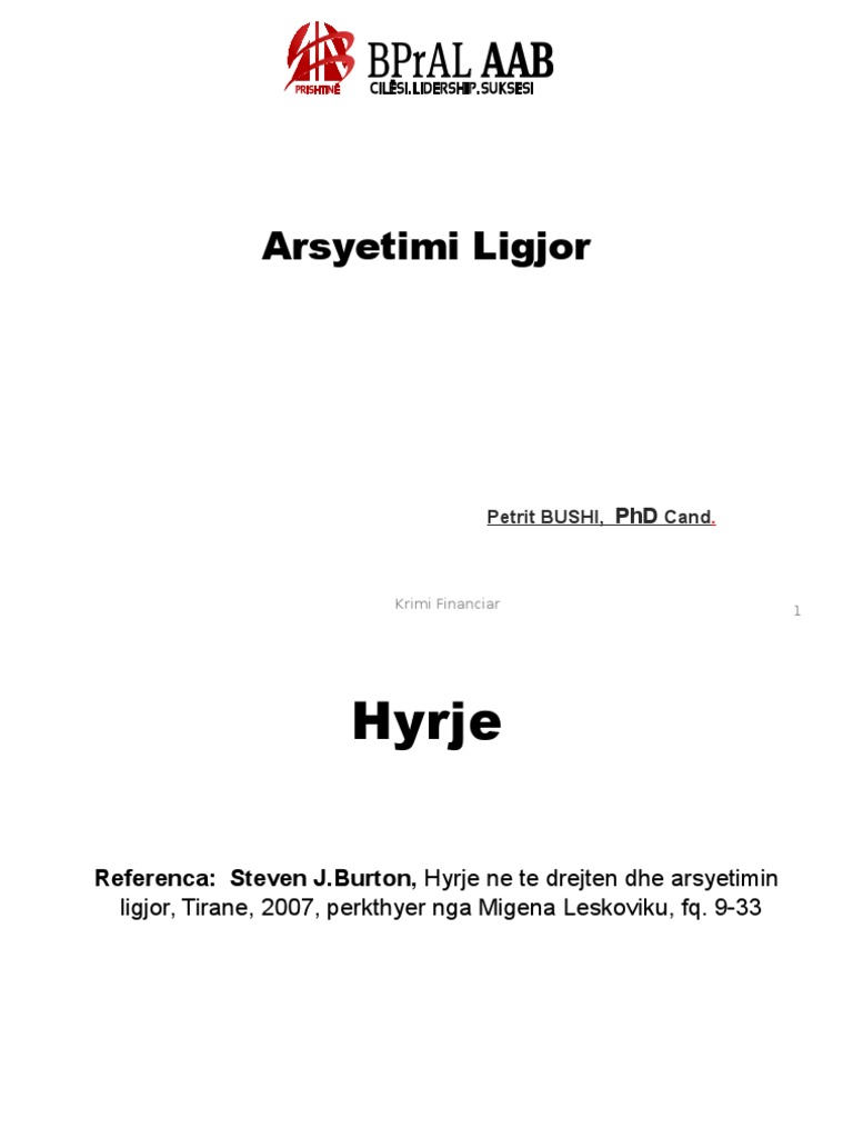 Arsyetimi Ligjor | PDF