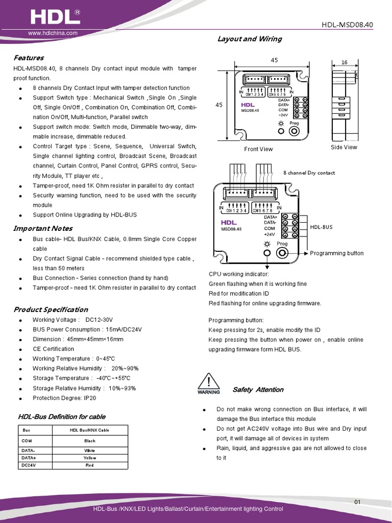 HDL-MSD08.40 Datasheet PDF | PDF