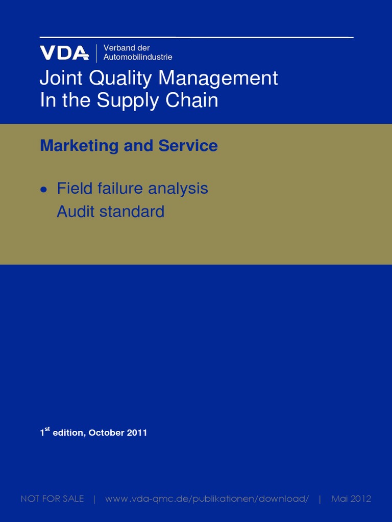 VDA Volume Field Failure Analysis PDF | PDF