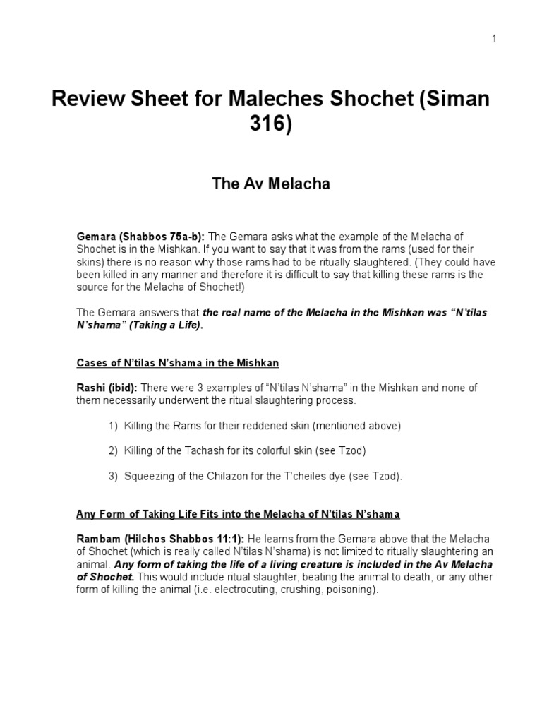 Maleches Shochet | PDF | Jewish Law | Hebrew Words And Phrases