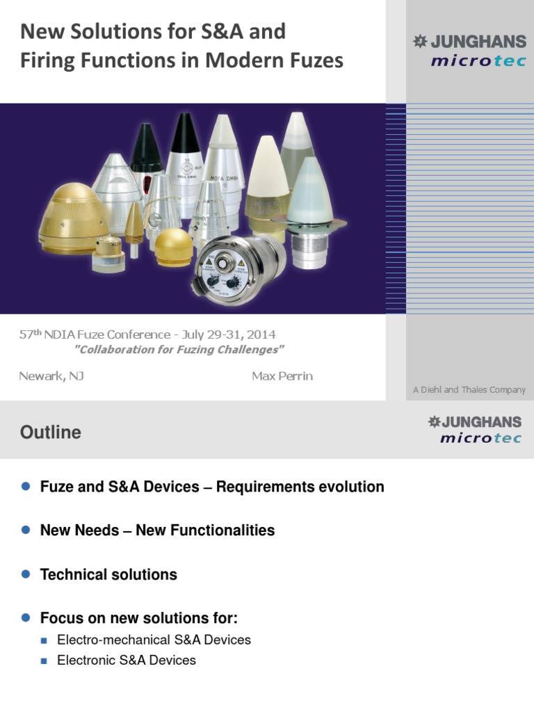 New Solutions For S&a and Firing Functions in Modern Fuzes | PDF | Fuze ...