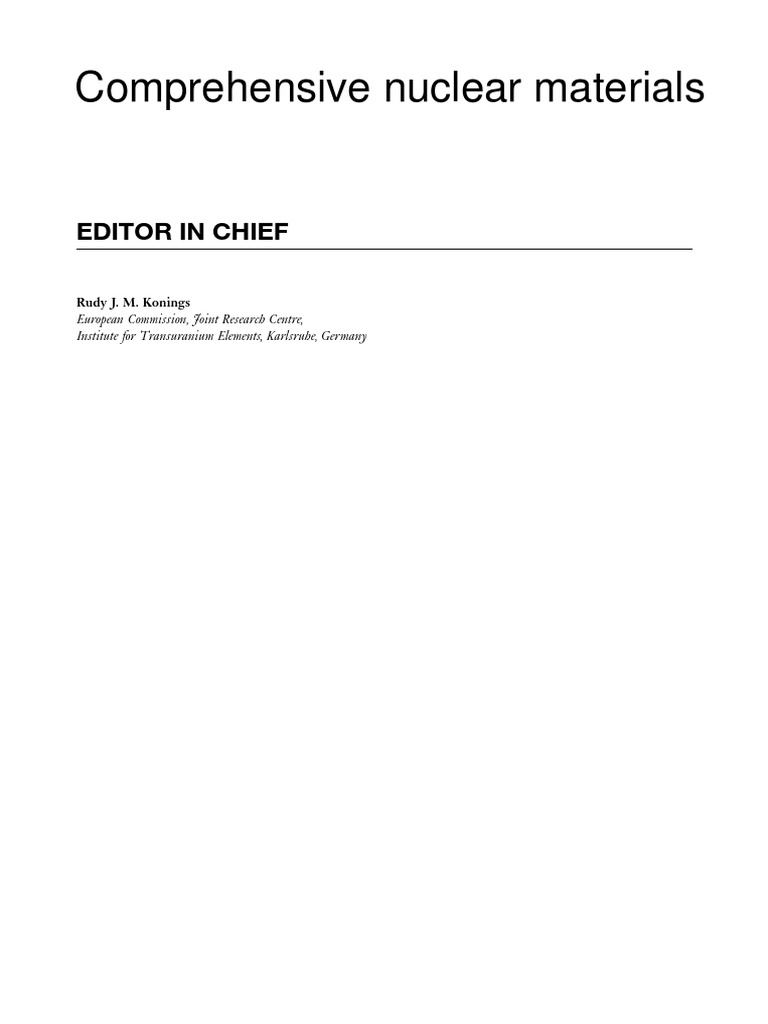 Comprehensive Nuclear Materials. Vol.3 | PDF | Nuclear Fuel | Nuclear ...