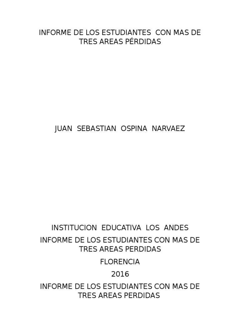 Informe para Reporte de Estudiantes | PDF | Física | Cognición