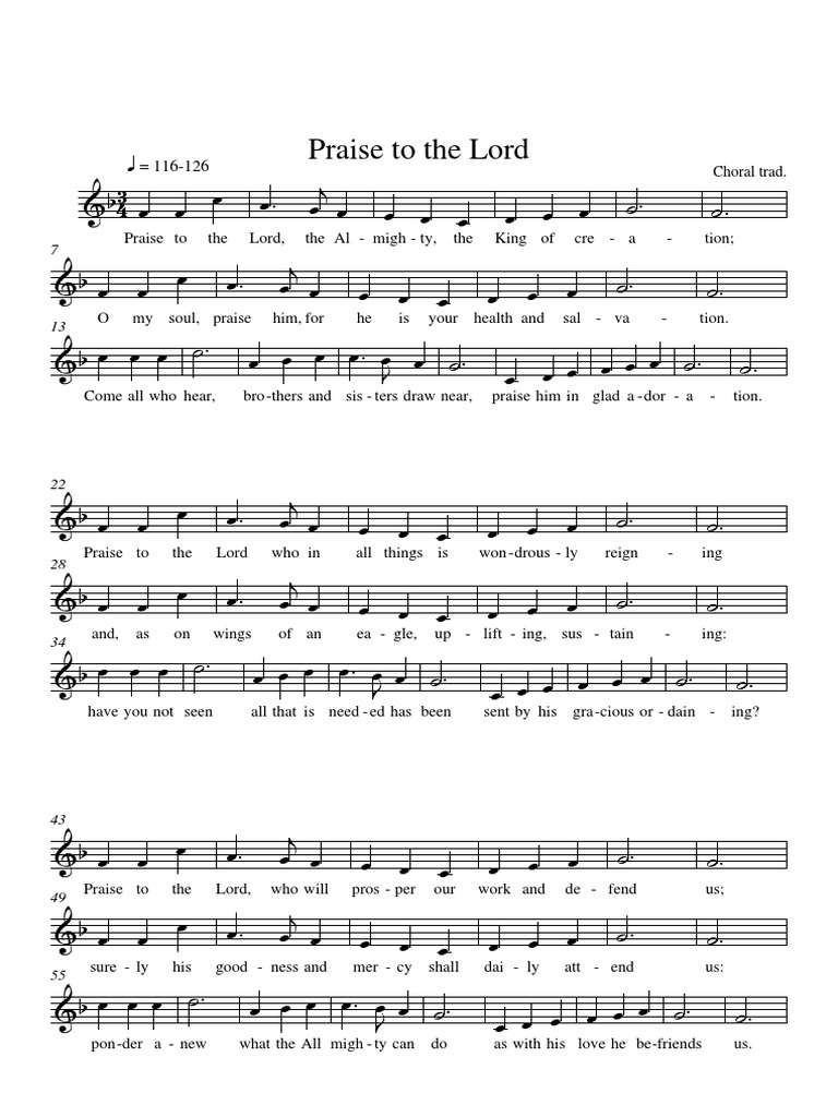 18 Praise To The Lord | PDF