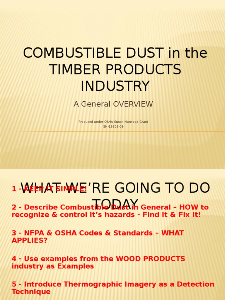 Combustible Dust Overview | PDF | Occupational Safety And Health ...