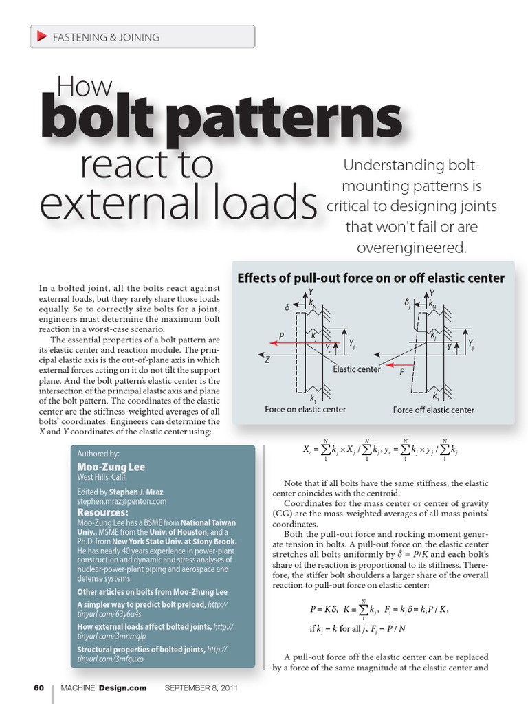 Bolt Pattern Force Distribution Analysis | PDF | Screw | Applied And ...