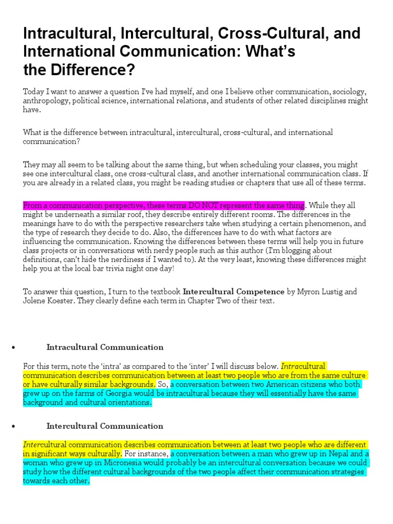 Cultural Communication Differences | PDF | Cross Cultural Communication ...