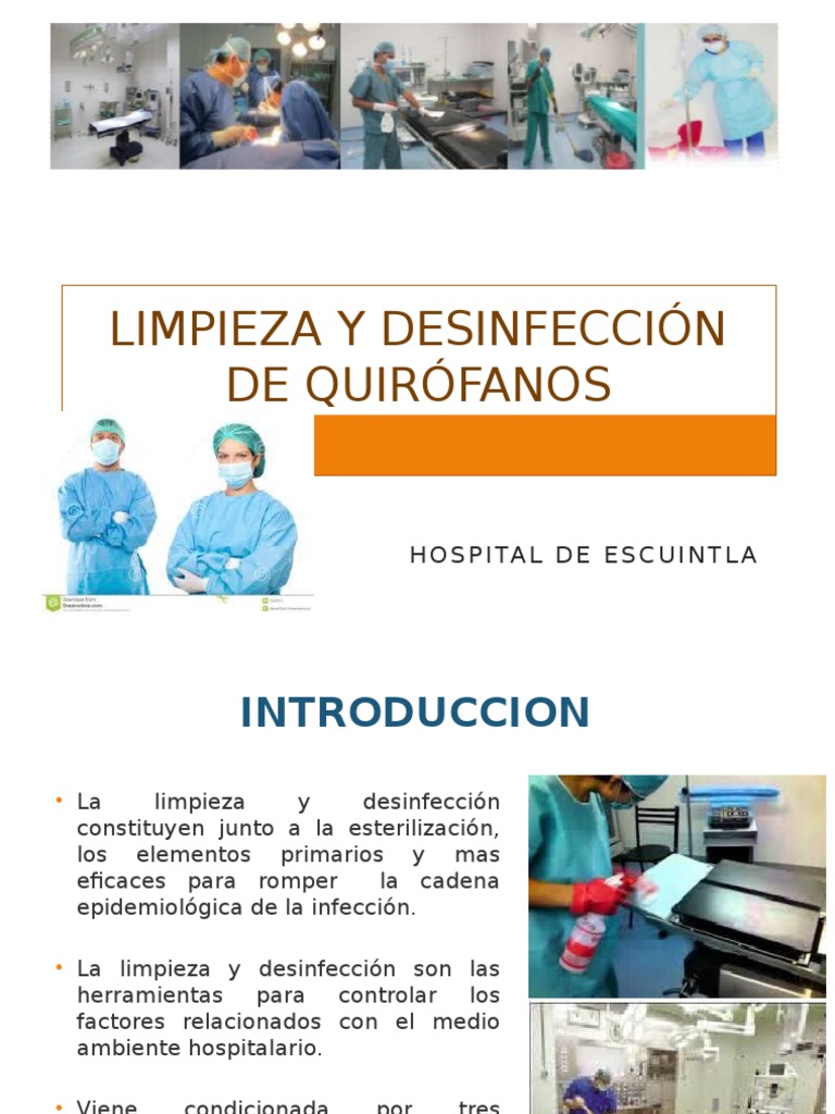 Limpieza y Desinfección de Quirófanos | PDF | Esterilización (Microbiología) | Teatro operando