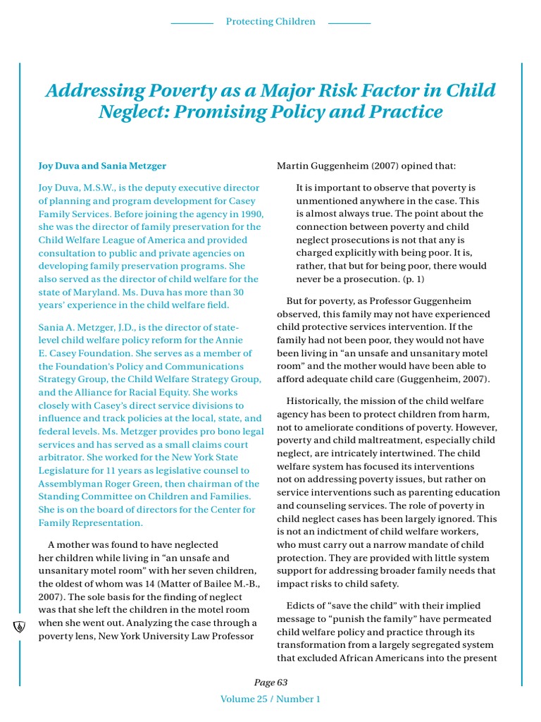 Poverty's Impact on Child Neglect | PDF | Child Neglect | Child ...