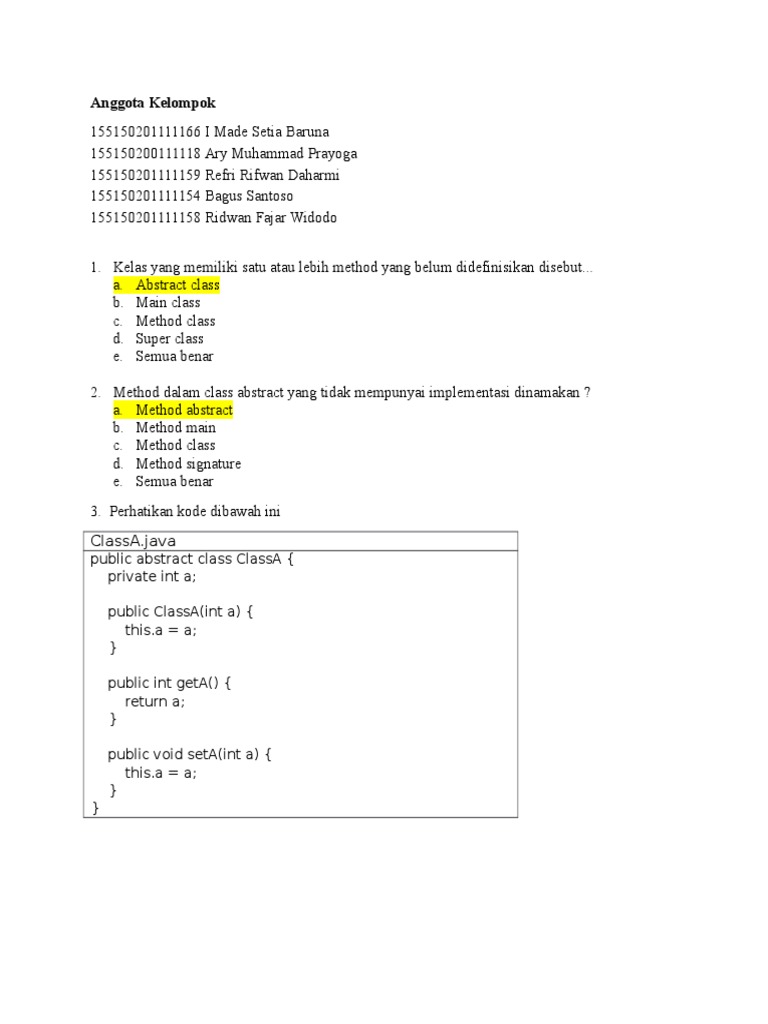 Soal Pemrograman Lanjut | PDF