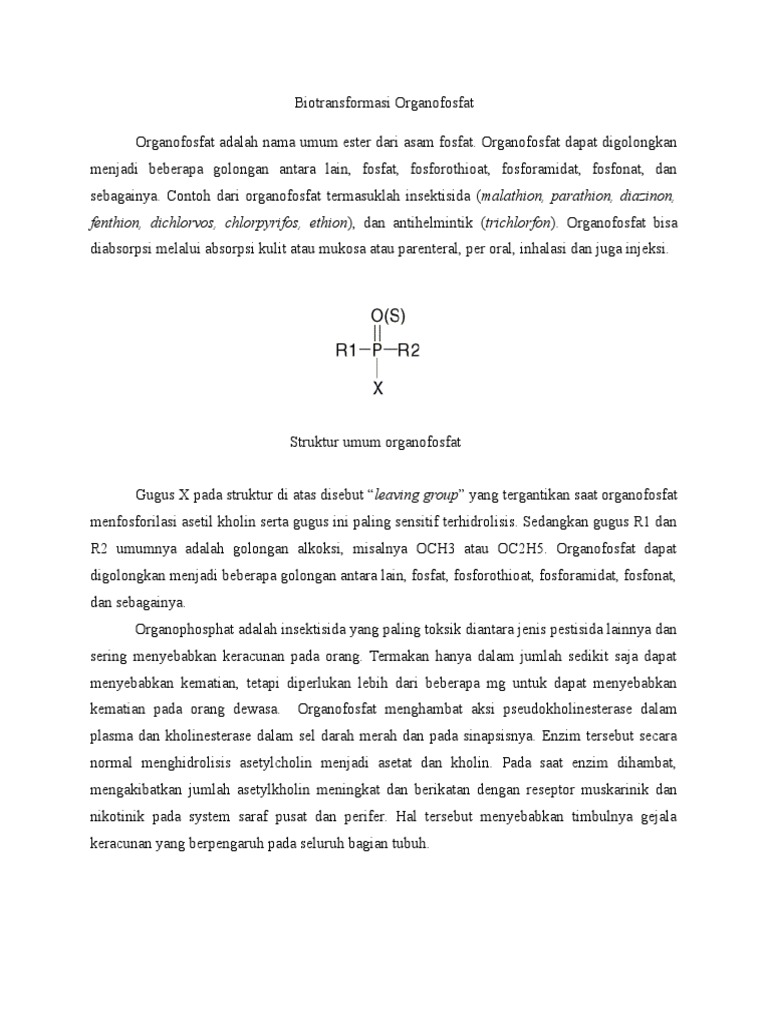 Biotransformasi Organofosfat | PDF