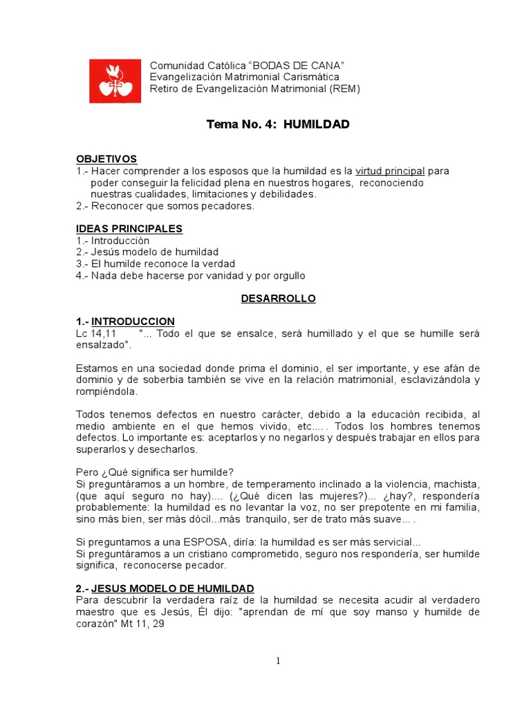 Tema 4 Rem Humildad | PDF | Jesús | Verdad