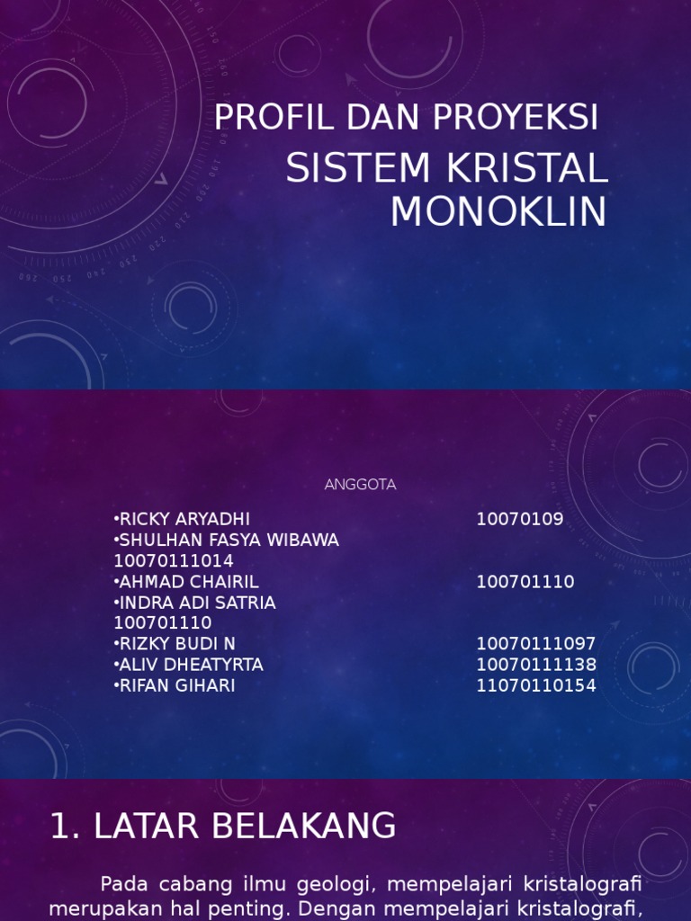 Profil Dan Proyeksi Kristal Monoklin | PDF