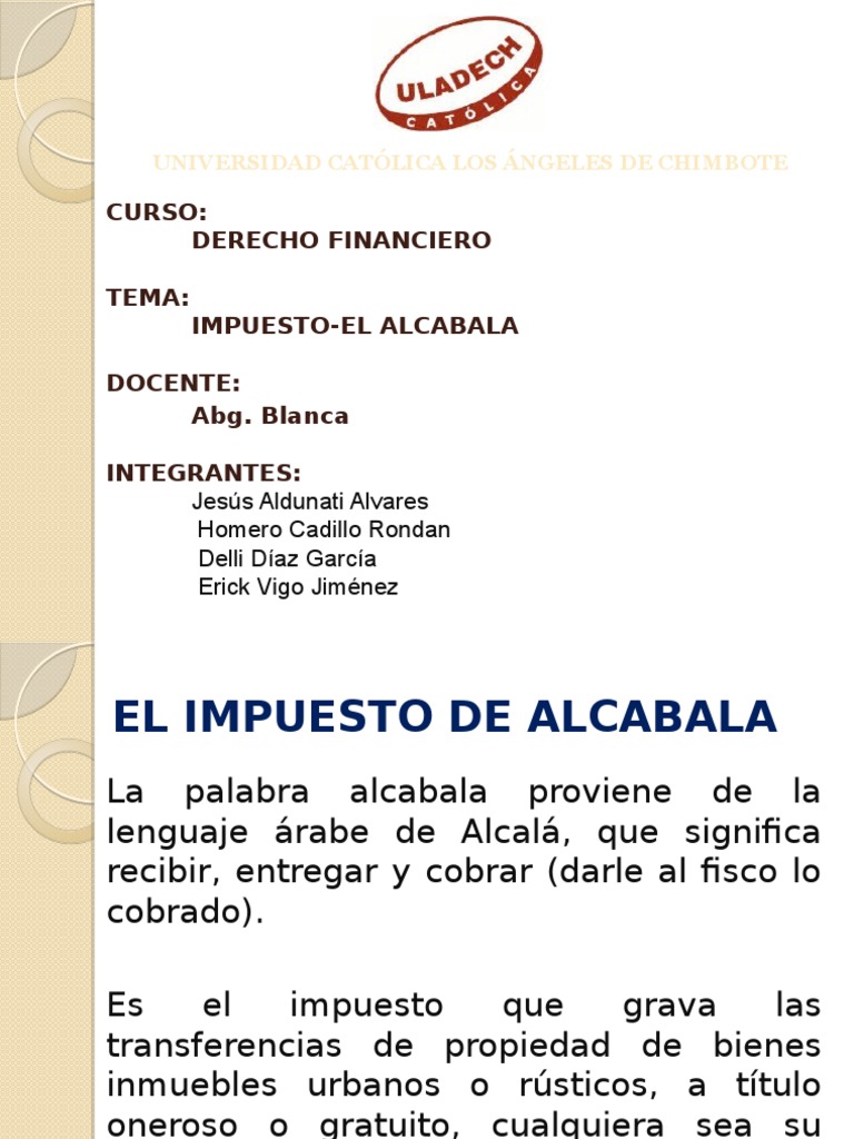 Impuesto de Alcabala | Impuestos | Pagos