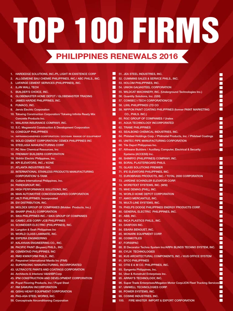 Top 100 Firm - PH | Industries | Companies