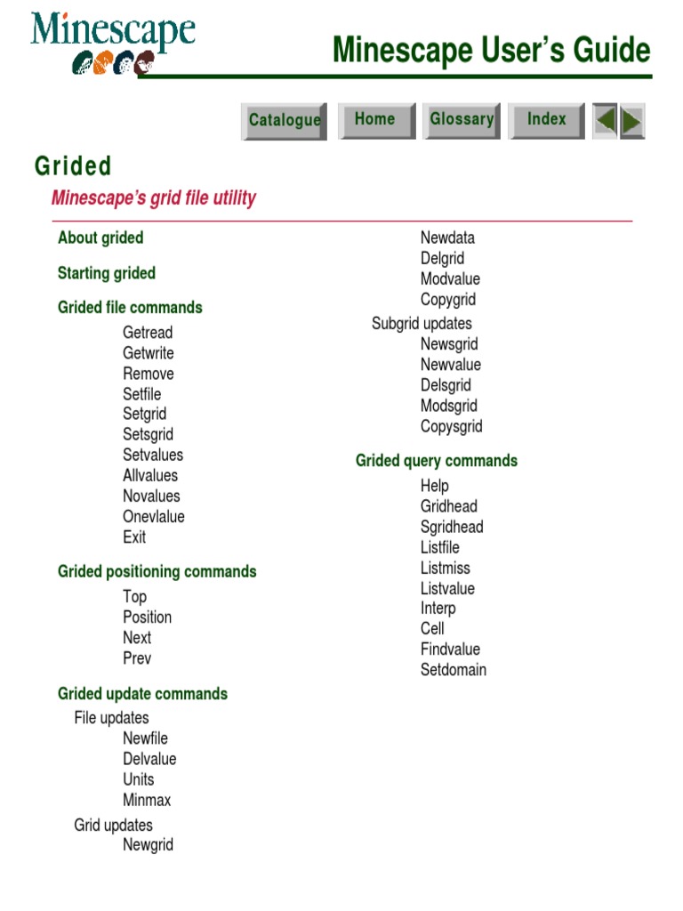 Minescape User's Guide: Grided | PDF