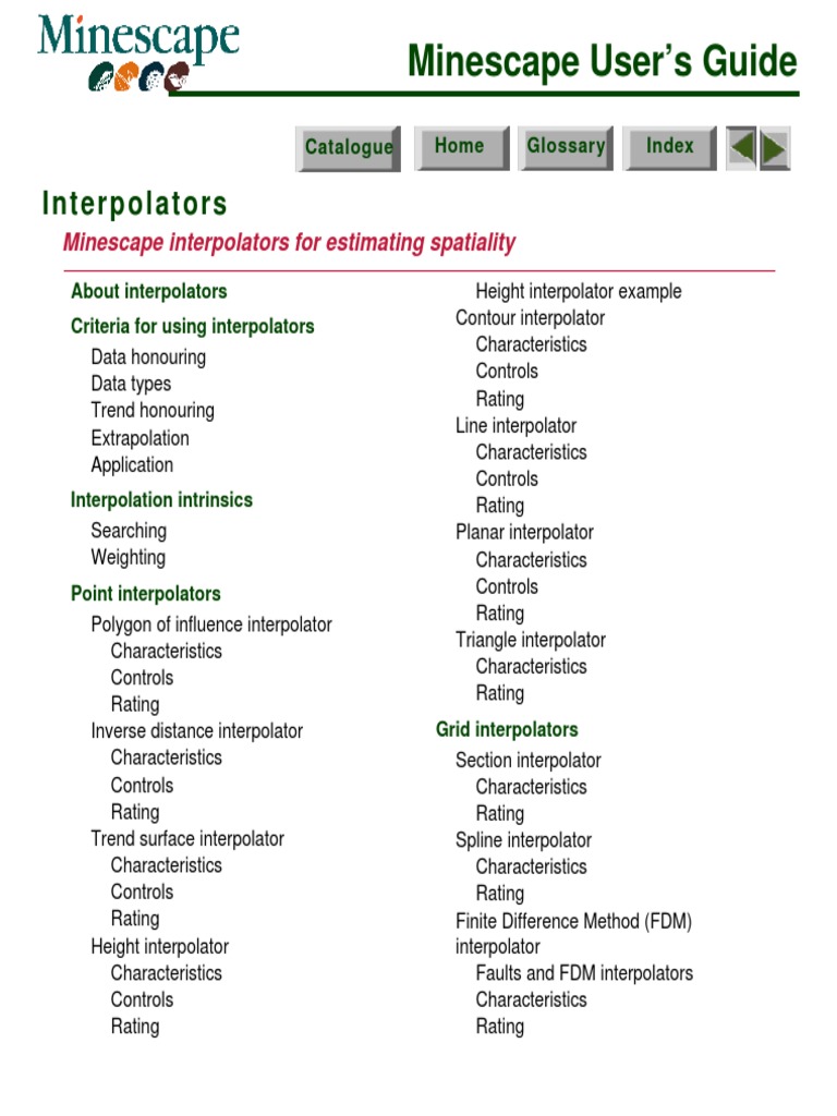 Minescape User's Guide: Interpolators | PDF