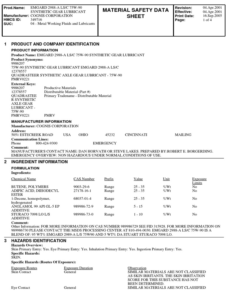 37588-12378557 Msds | PDF | Firefighting | Personal Protective Equipment
