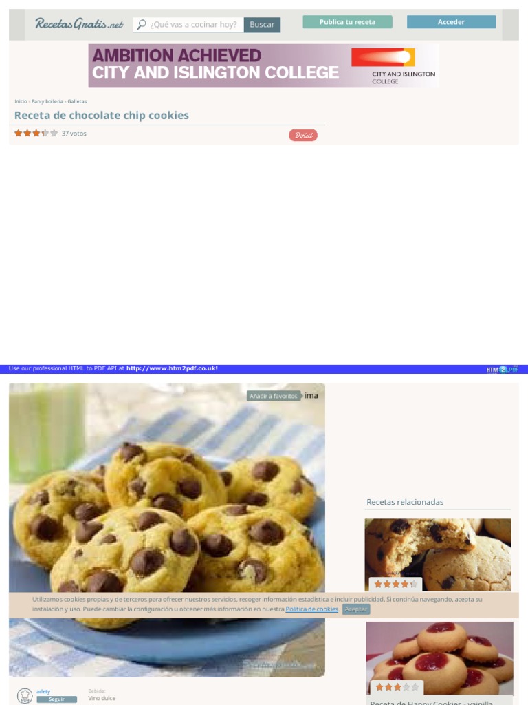 HTTP WWW Recetasgratis Net Receta-De-chocolate-chip-cookies-receta-43297 HTML | Descargar gratis ...