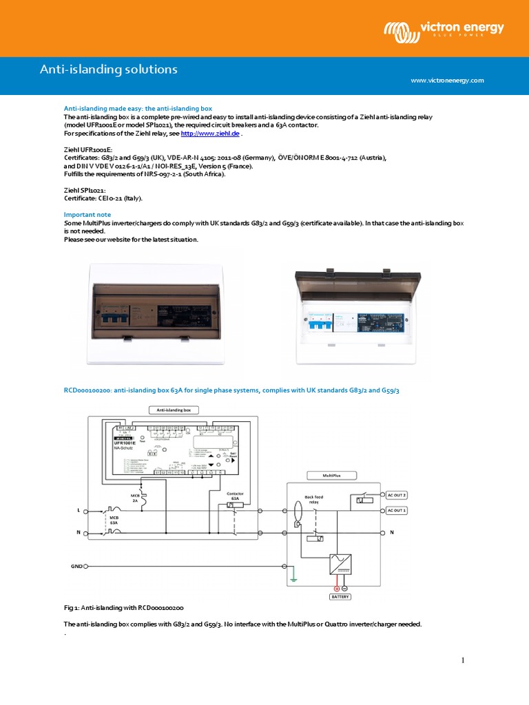 Anti-Islanding Box Overview and Specs | PDF