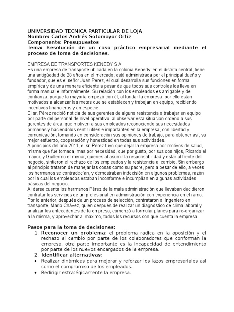 Pasos para Toma de Decisiones | PDF | Toma de decisiones | Economias