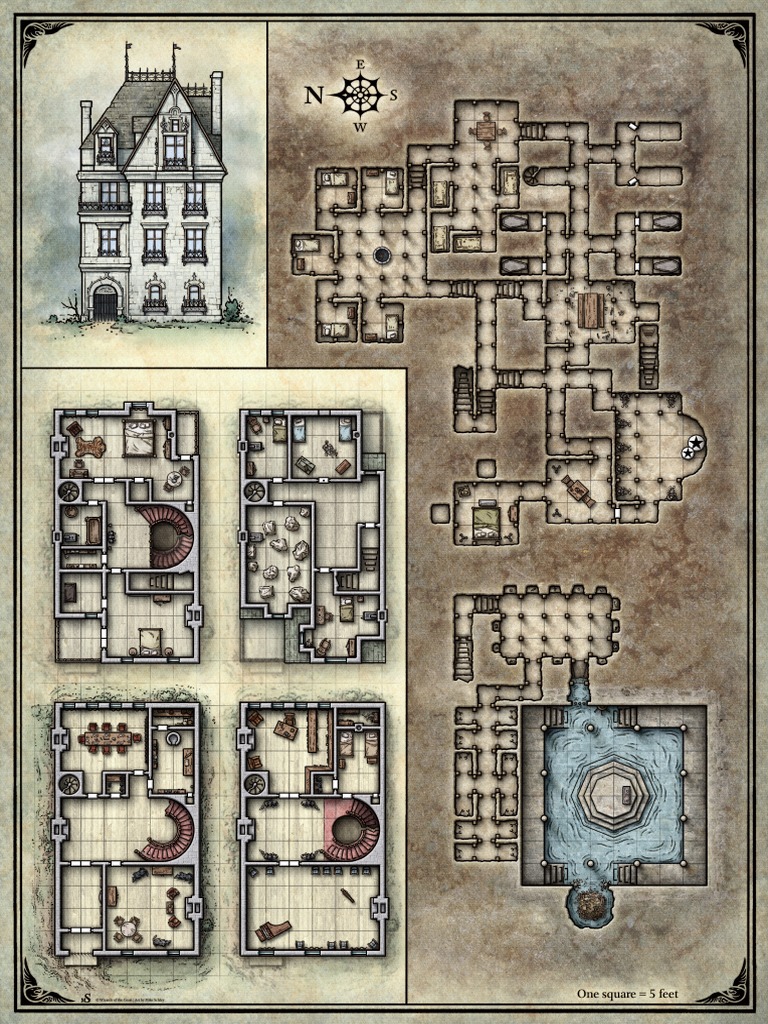 Curse of Strahd Deathhouse Player Map | Copyright | Derivative Work