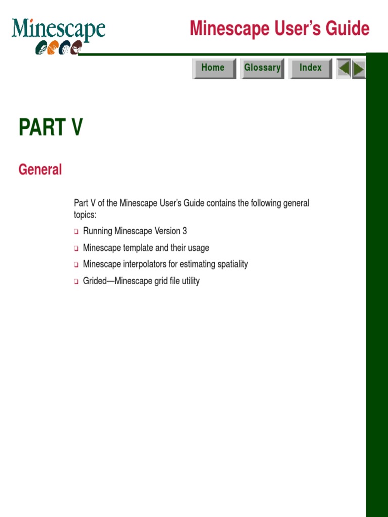Minescape User's Guide: General | PDF