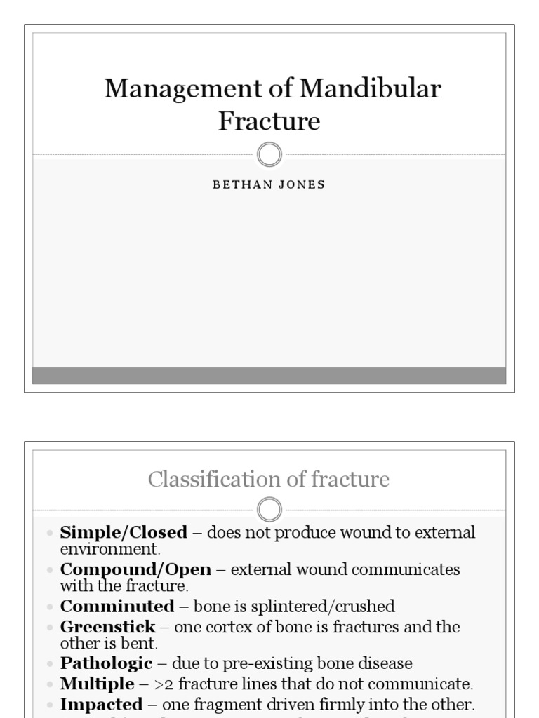 Mandibular Fracture Classification