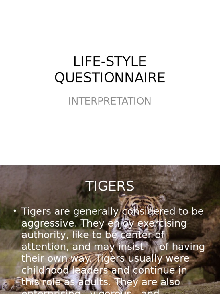 Life-Style Questionnaire: Interpretation | PDF | Self-Improvement ...