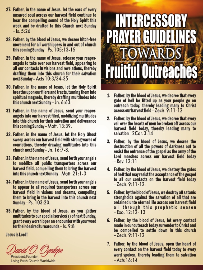 Intercessory Prayer Guidelines Towards