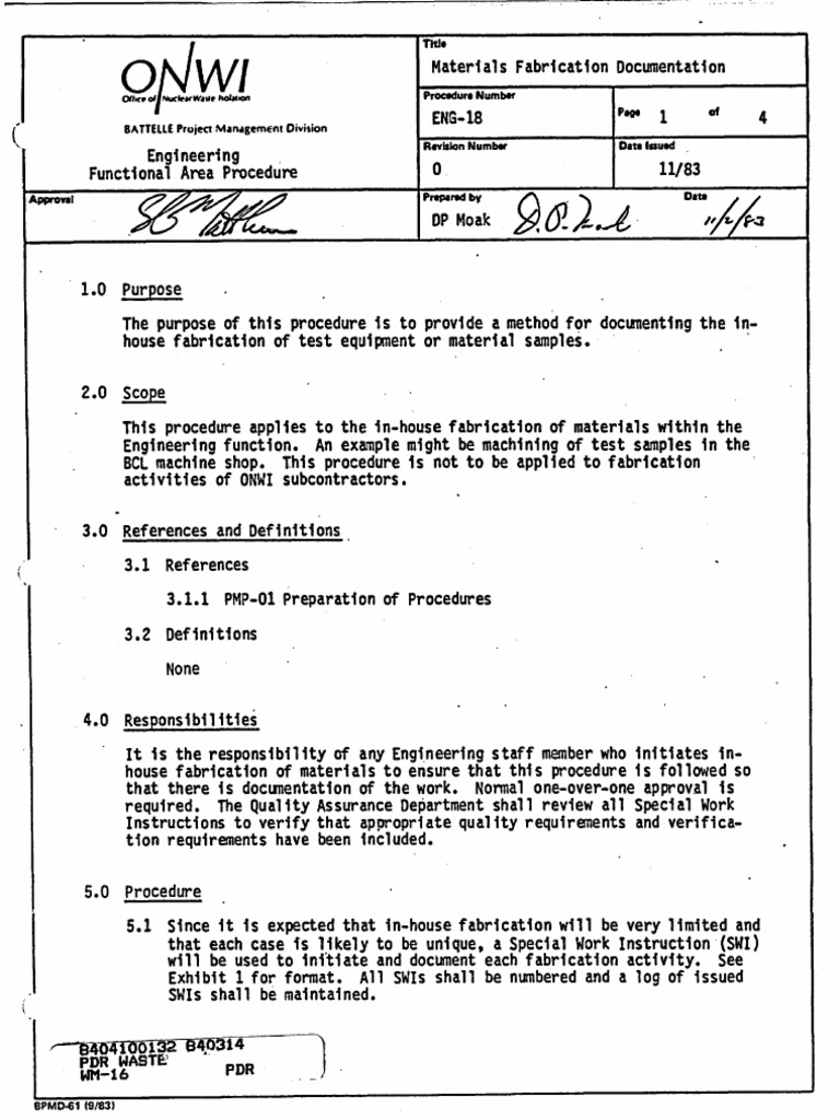 Fabrication Documentation Examples | Quality Assurance | Production And ...