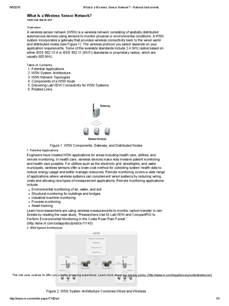What Is A Wireless Sensor Network National Instruments Pdf Wireless Sensor Network Wireless