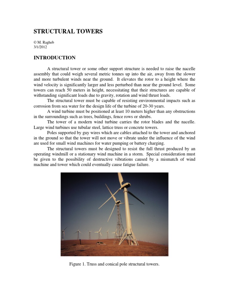 Structural Towers PDF | PDF | Wind Turbine | Turbine
