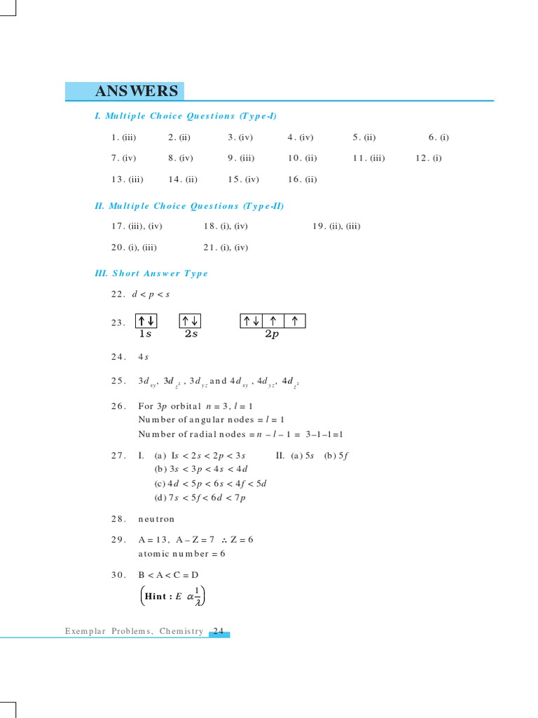11 Chemistry Exemplar Chapter 2 Answer | PDF