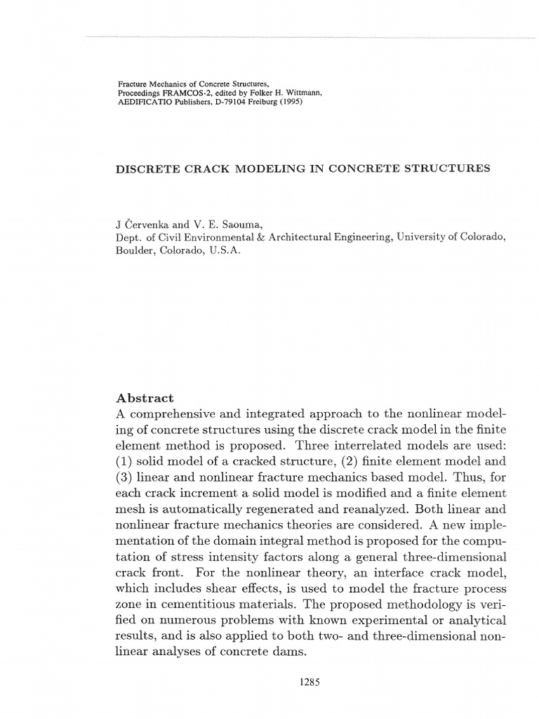 Discrete Crack Modeling in Concrete Structures | PDF | Fracture Mechanics | Fracture